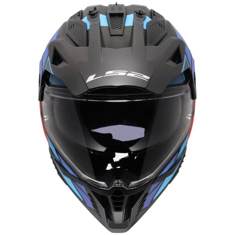 Enduro čelada LS2 Pioneer II Block (MX702), črna/modra/rdeča